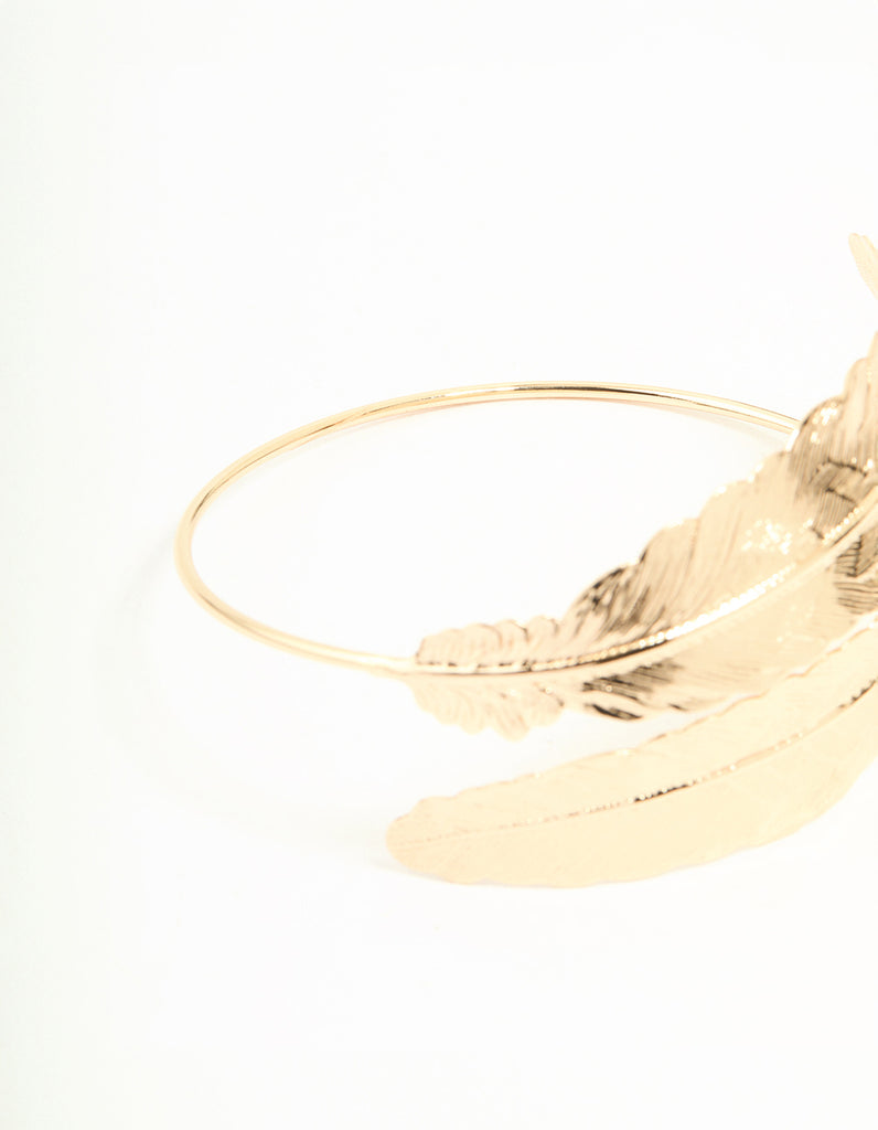 Gold Double Feather Arm Cuff - Lovisa