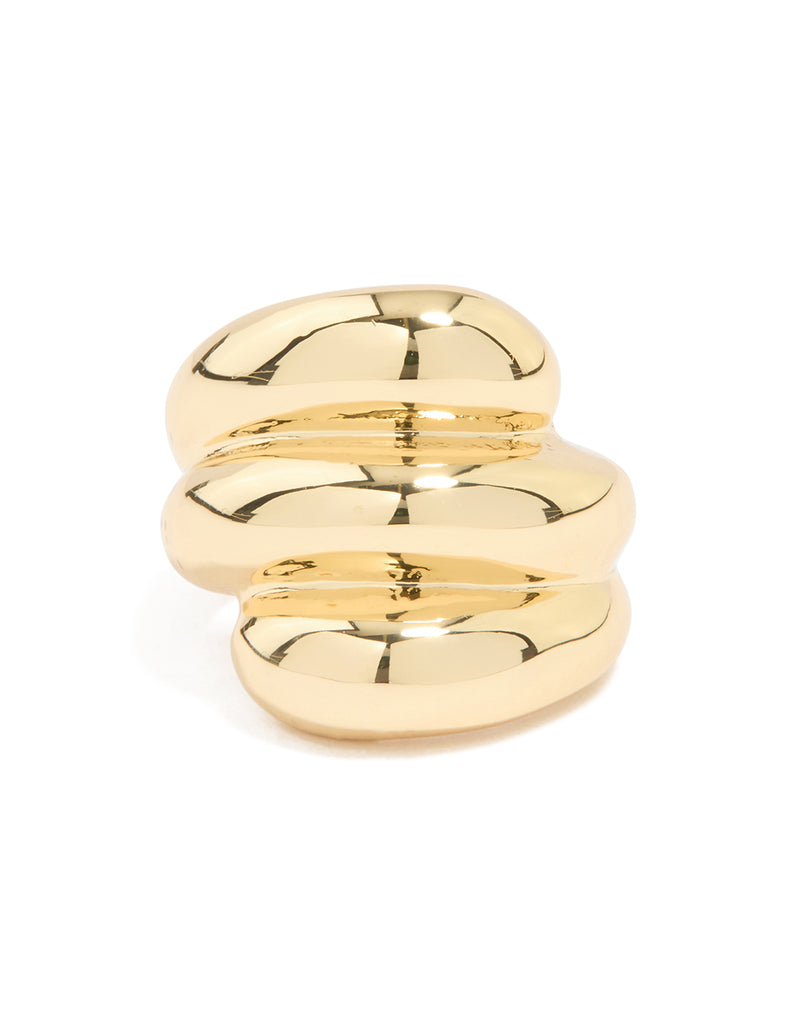 Gold Plated Stacked Twist Ring - Lovisa