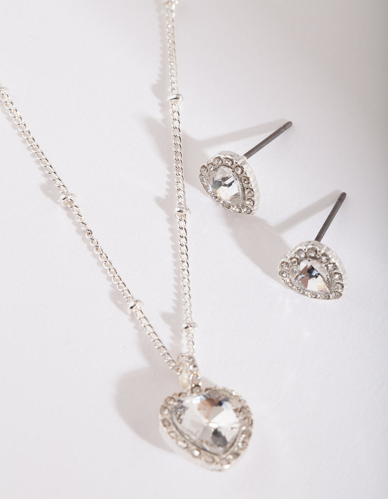 Yellow Heart Earrings Necklace Gift Box - Lovisa