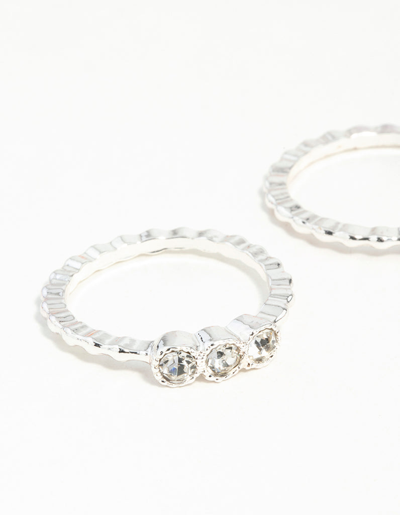 Silver Dotted Ring Stack - Lovisa