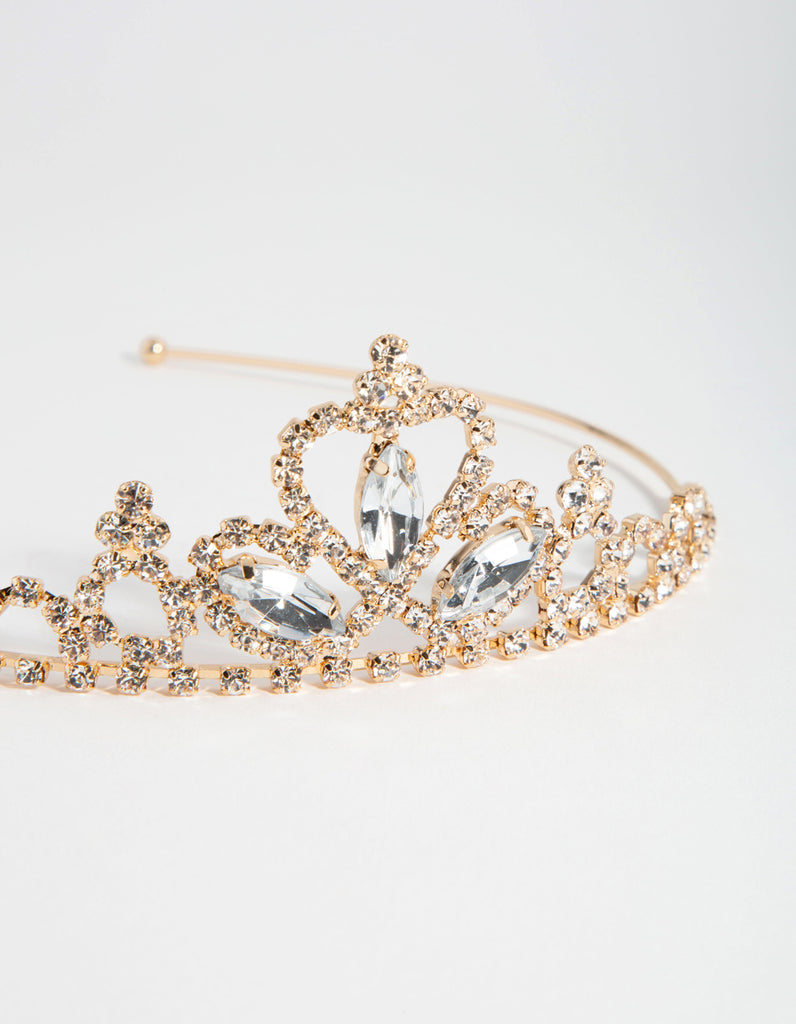 Kids Gold Diamante Tiara Headband - Lovisa