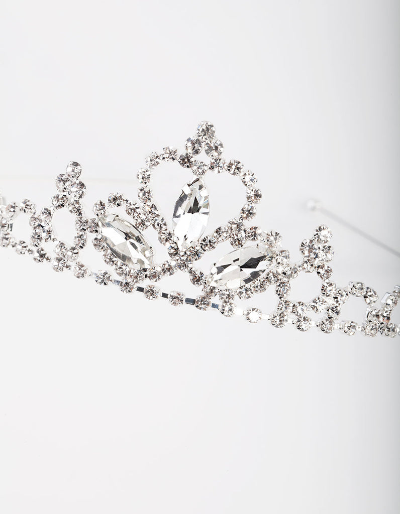 Kids Silver Diamante Tiara Headband - Lovisa