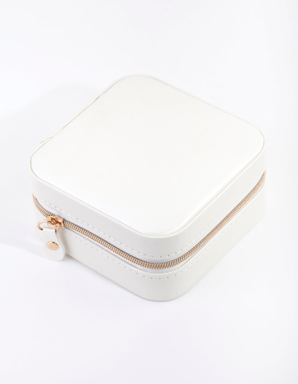 White Faux Leather Square Jewellery Box - Lovisa