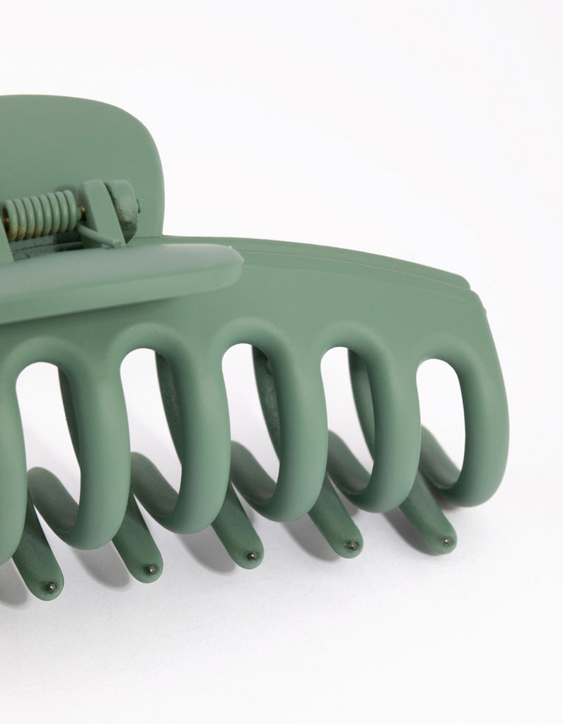 Matte Green Rounded Claw Clip - Lovisa