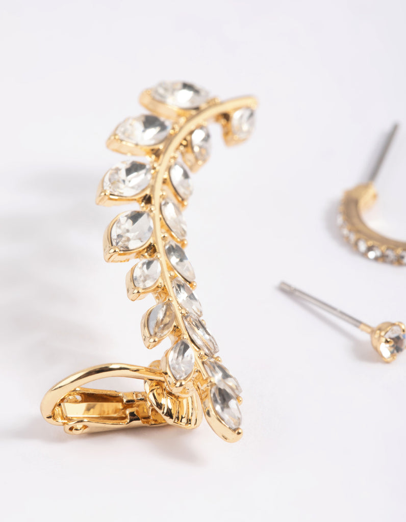 Gold Plated Leaf Earring Stack Pack - Lovisa