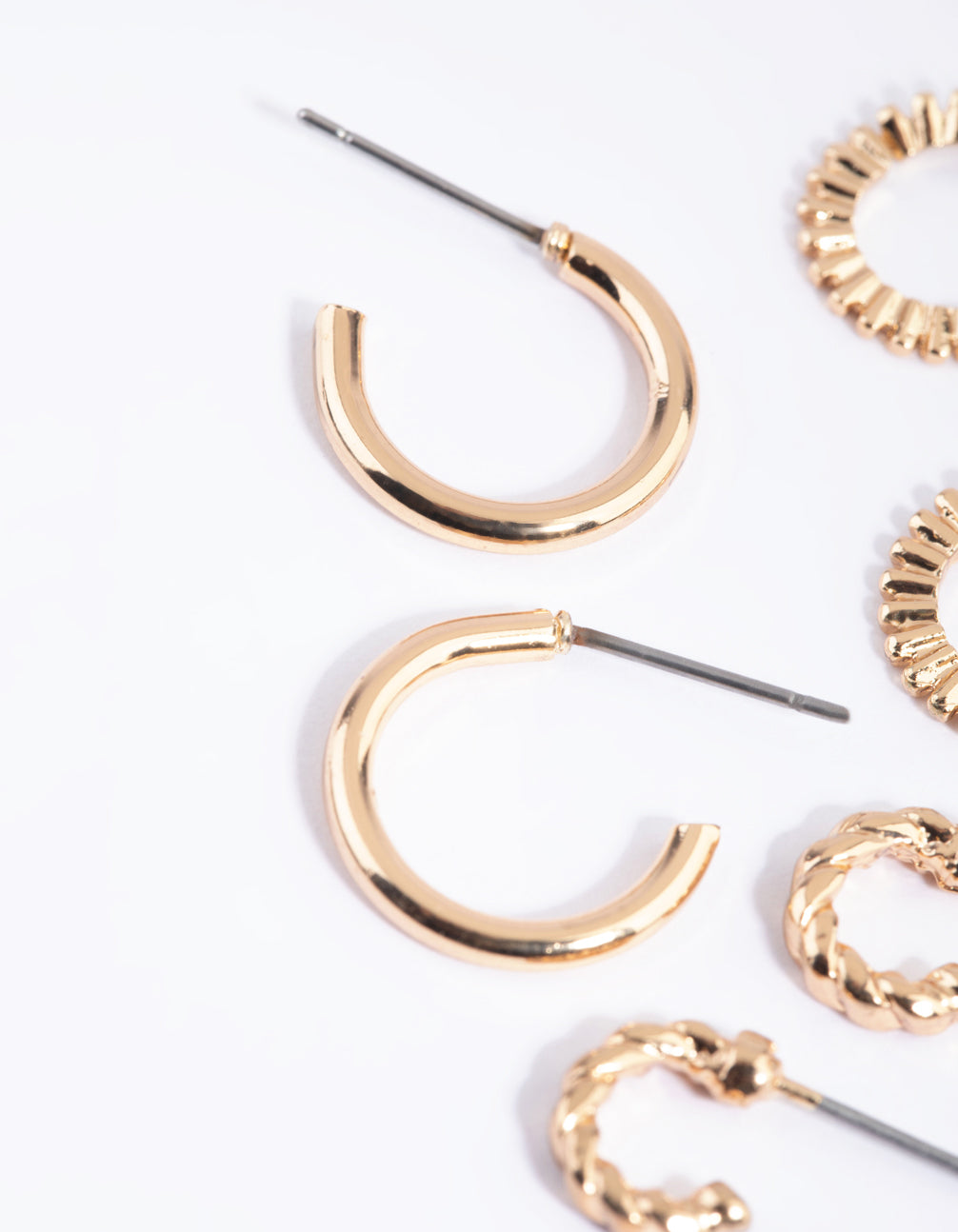 Gold Mixed Text Huggie Hoop Earring Pack - Lovisa