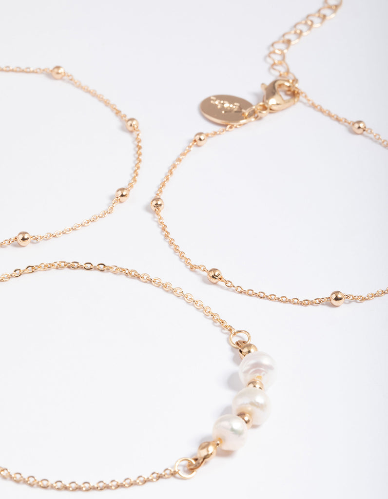 Gold Classic Pearl Bracelet Pack - Lovisa