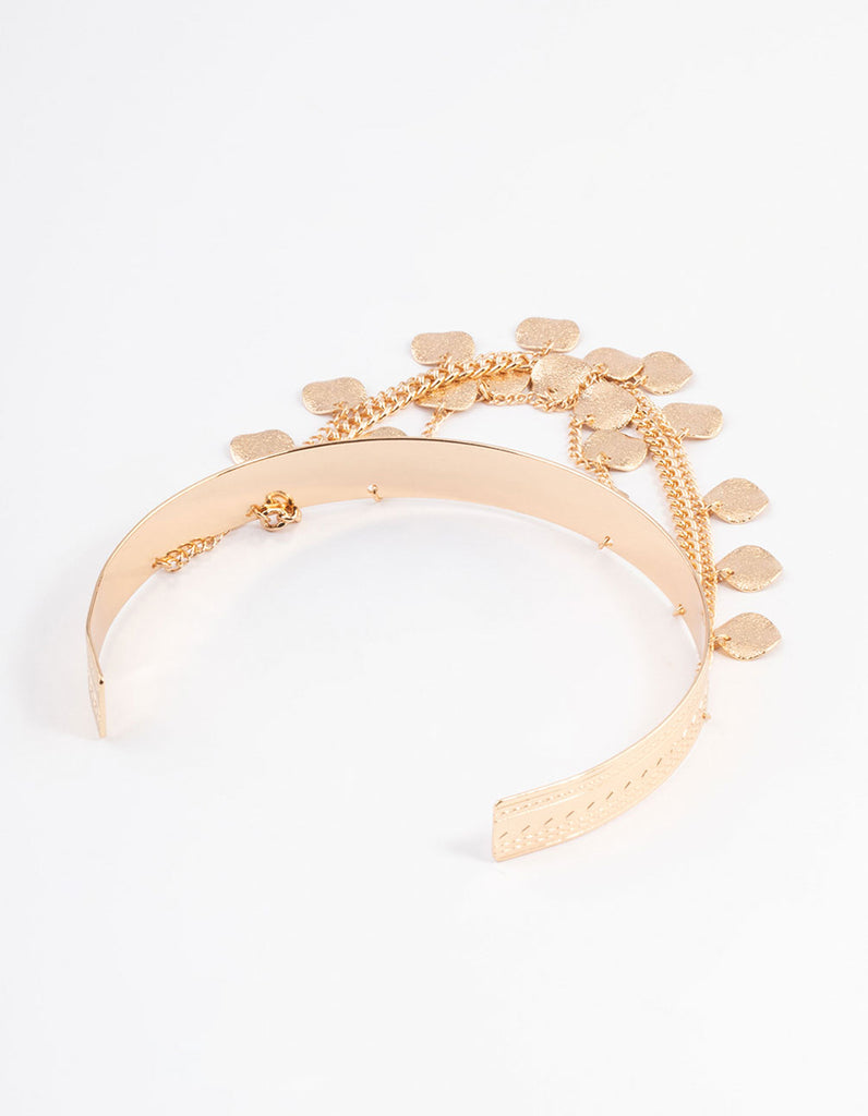 Gold Three Layer Dangle Arm Cuff - Lovisa
