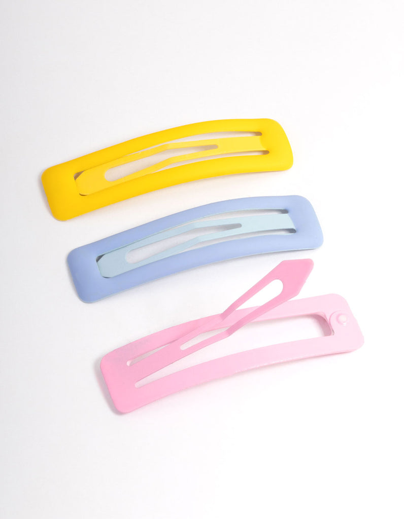 Coated Pastel Square Bubble Hair Clips Pack - Lovisa