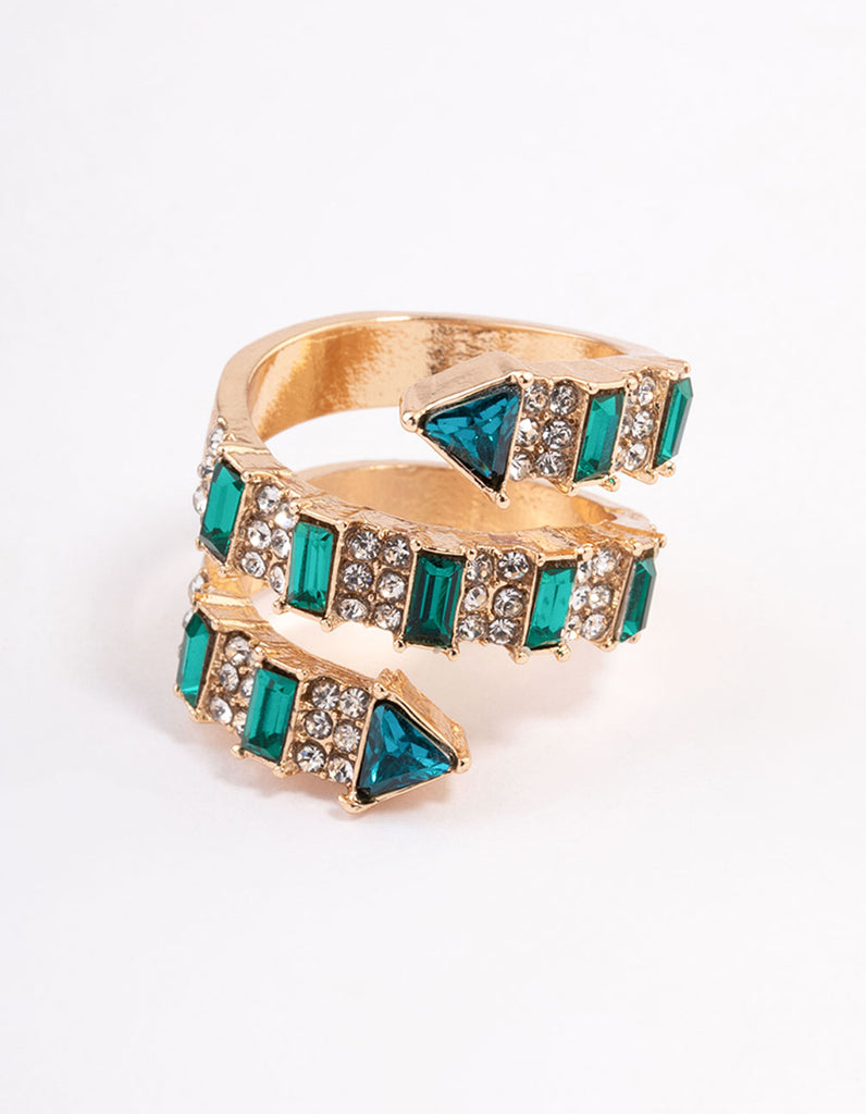 Gold Emerald Wrap Ring - Lovisa