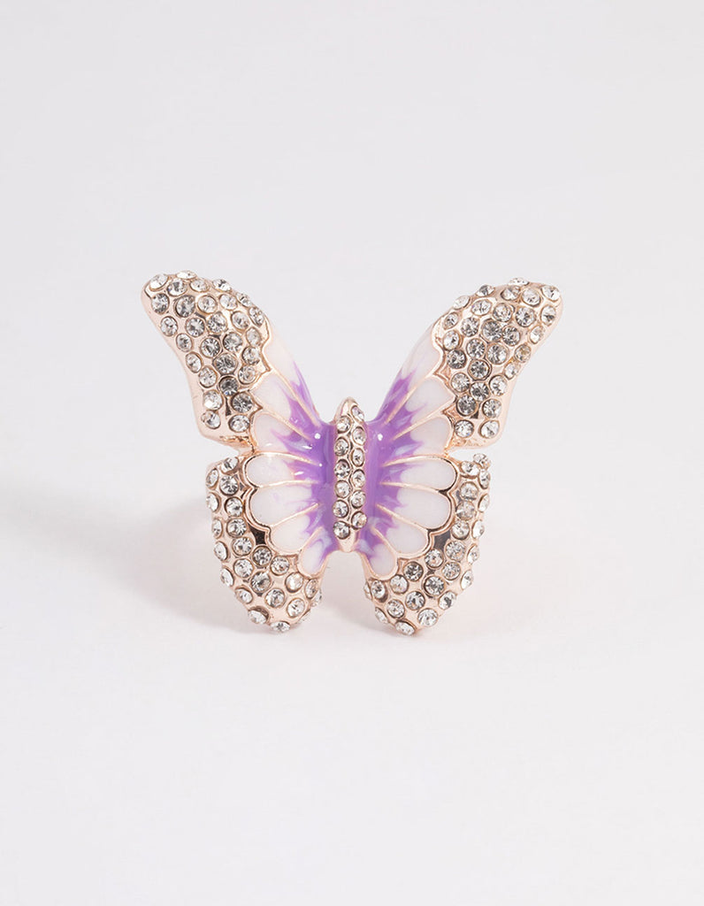 Rose Gold Grand Butterfly Ring - Lovisa