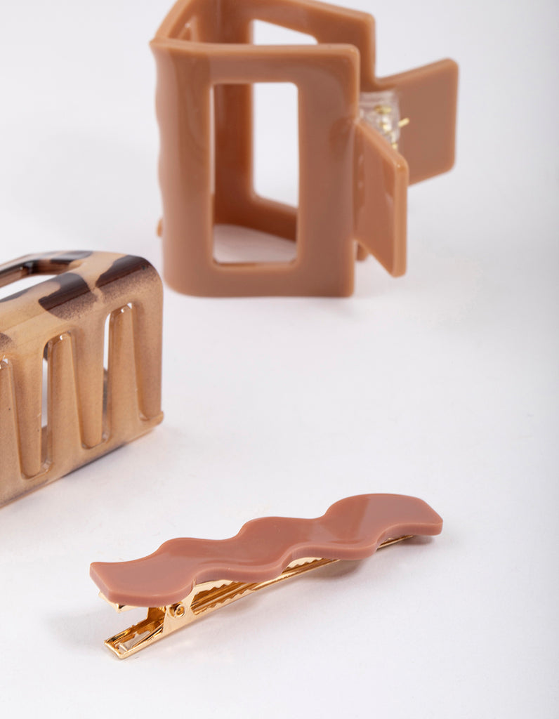 Acrylic Squiggle Claw Clip Pack - Lovisa