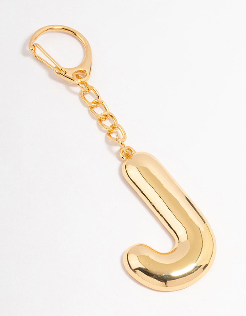 Gold Plated Letter 'J' Initial Key Ring - Lovisa