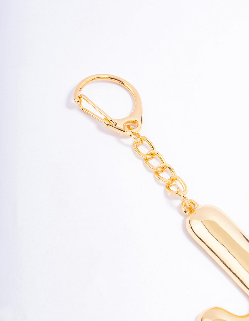 Gold Plated Letter 'J' Initial Key Ring - Lovisa