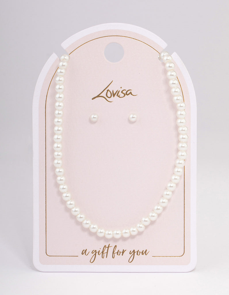 Silver Basic Pearl Strand Jewellery Set - Lovisa