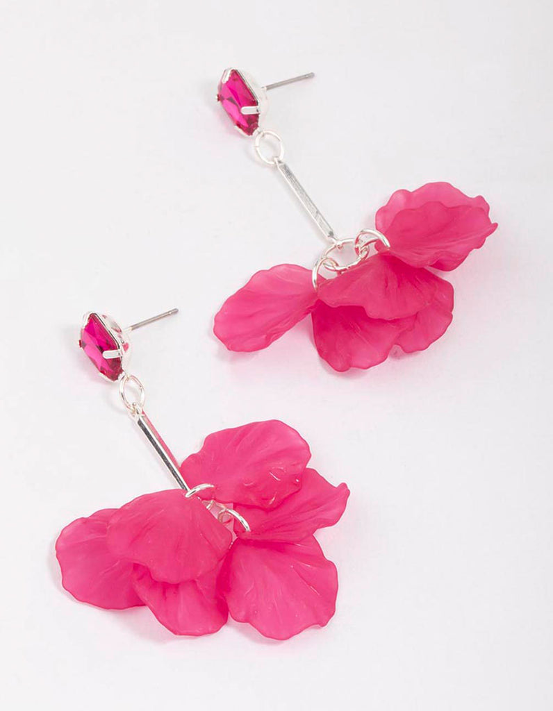 Pink Petal Flower Drop Earrings - Lovisa
