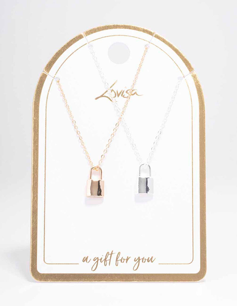 Gold & Silver Plain Locket Necklace Pack - Lovisa