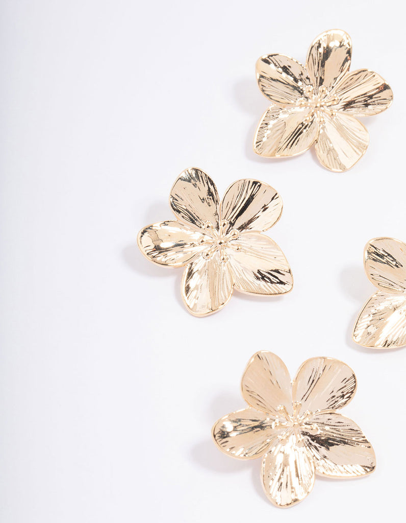 Gold Detail Flower Hair Clip 4-Pack - Lovisa