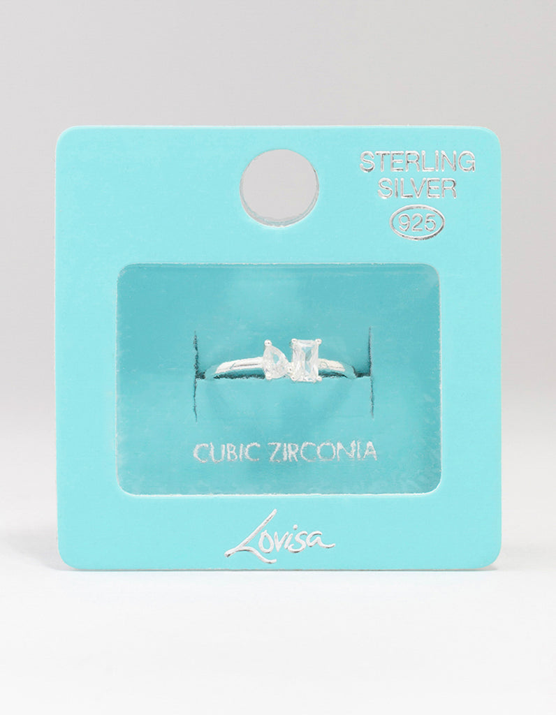 Sterling Silver Cubic Zirconia Adjustable Ring - Lovisa