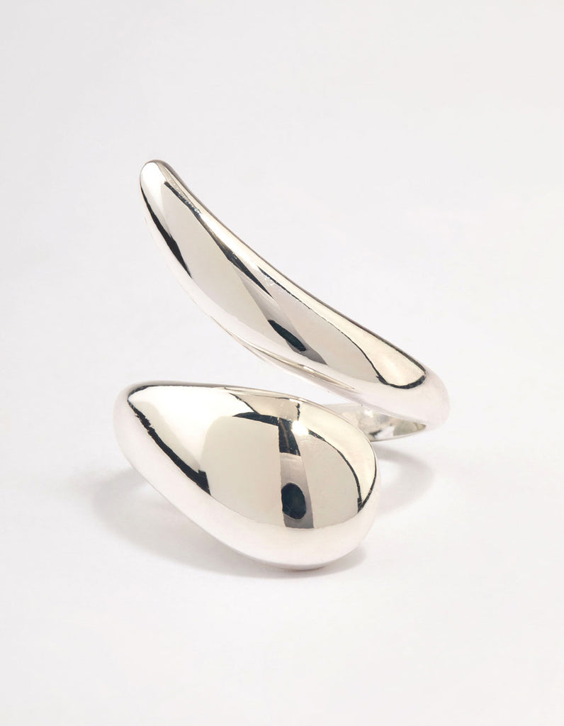 Silver Plated Pointed Swoop Ring - Lovisa
