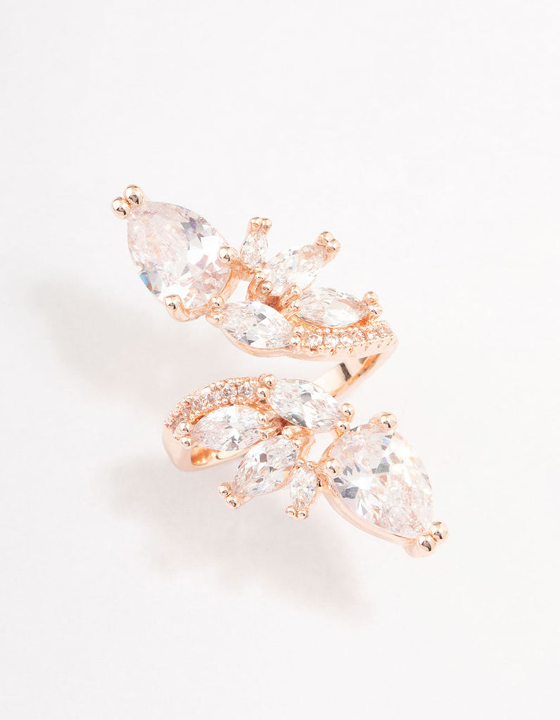 Rose Gold Linear Floral Ring - Lovisa