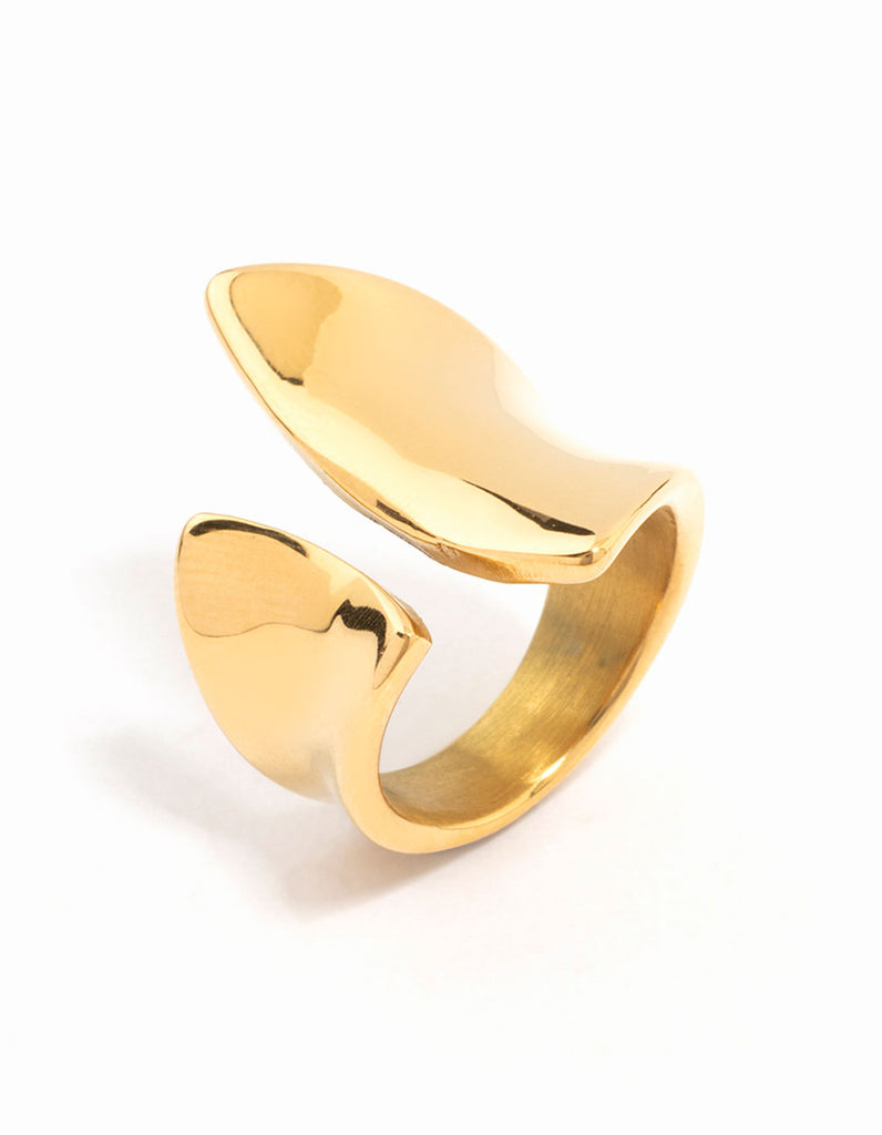 Waterproof Gold Plated Stainless Steel Wrapped Cocktail Ring - Lovisa