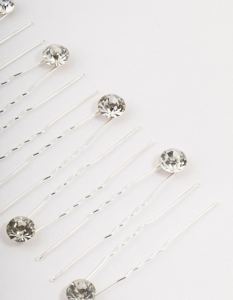 Silver Crystal Mixed Bridal Pins 10-Pack - Lovisa