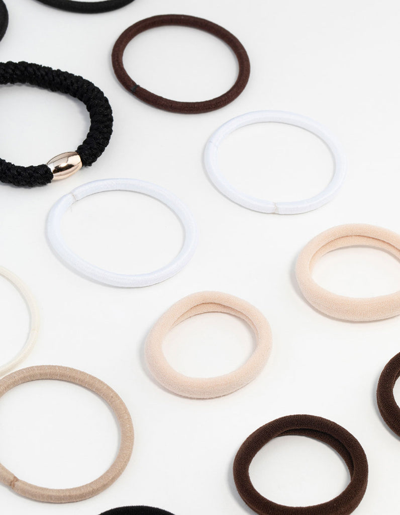 Core Black & Neutral Hair Ties 20-Pack - Lovisa