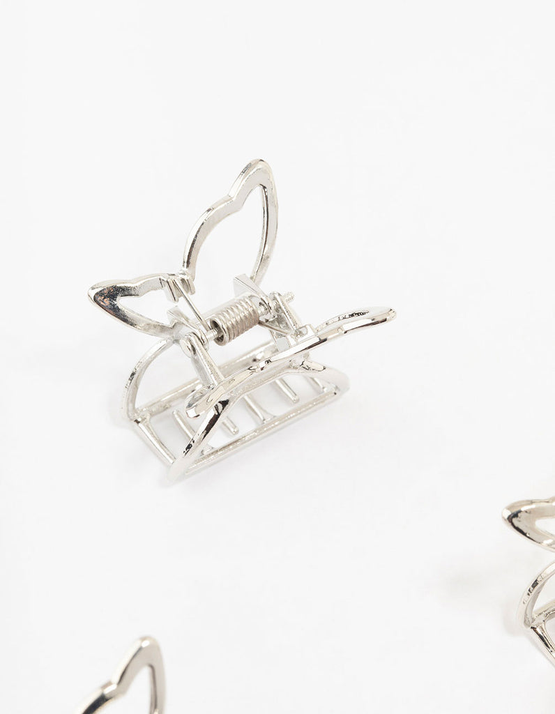 Small Silver Butterfly Clips - Lovisa