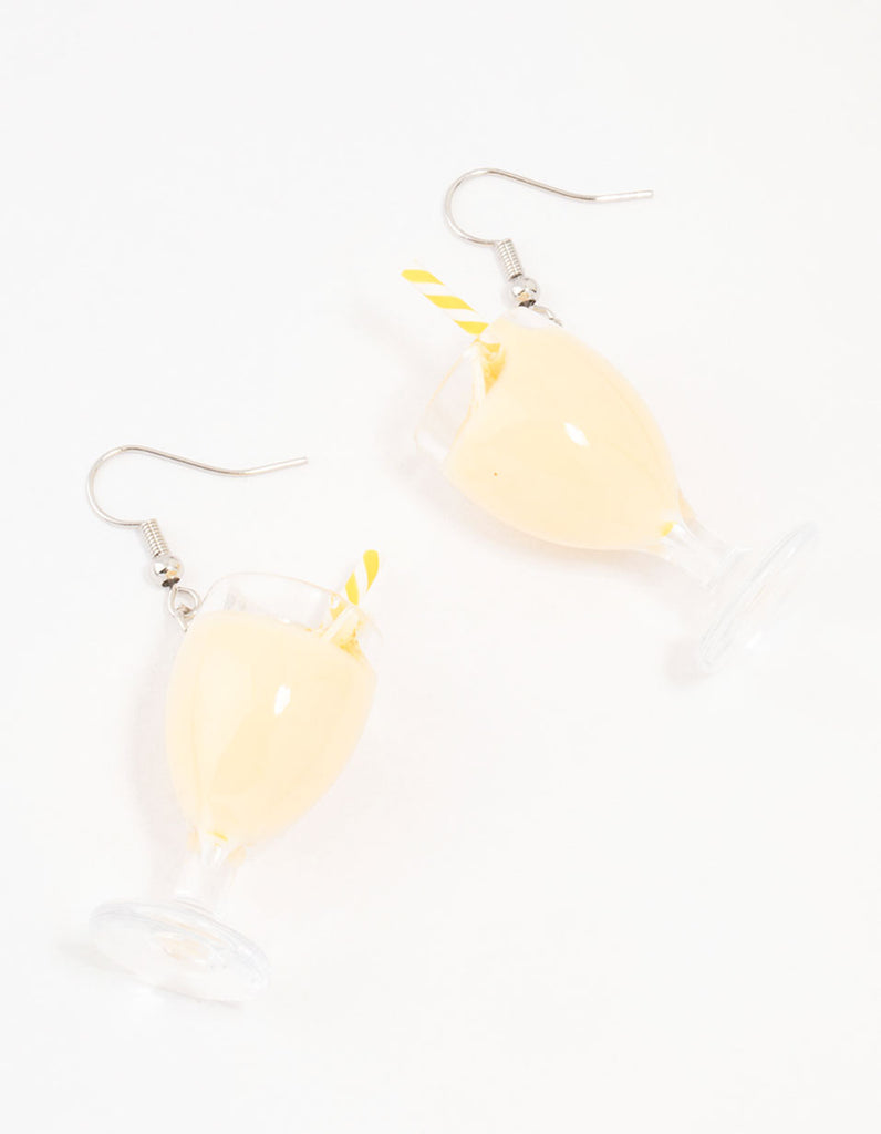 Yellow Pina Colada Cocktail Straw Drop Earrings - Lovisa