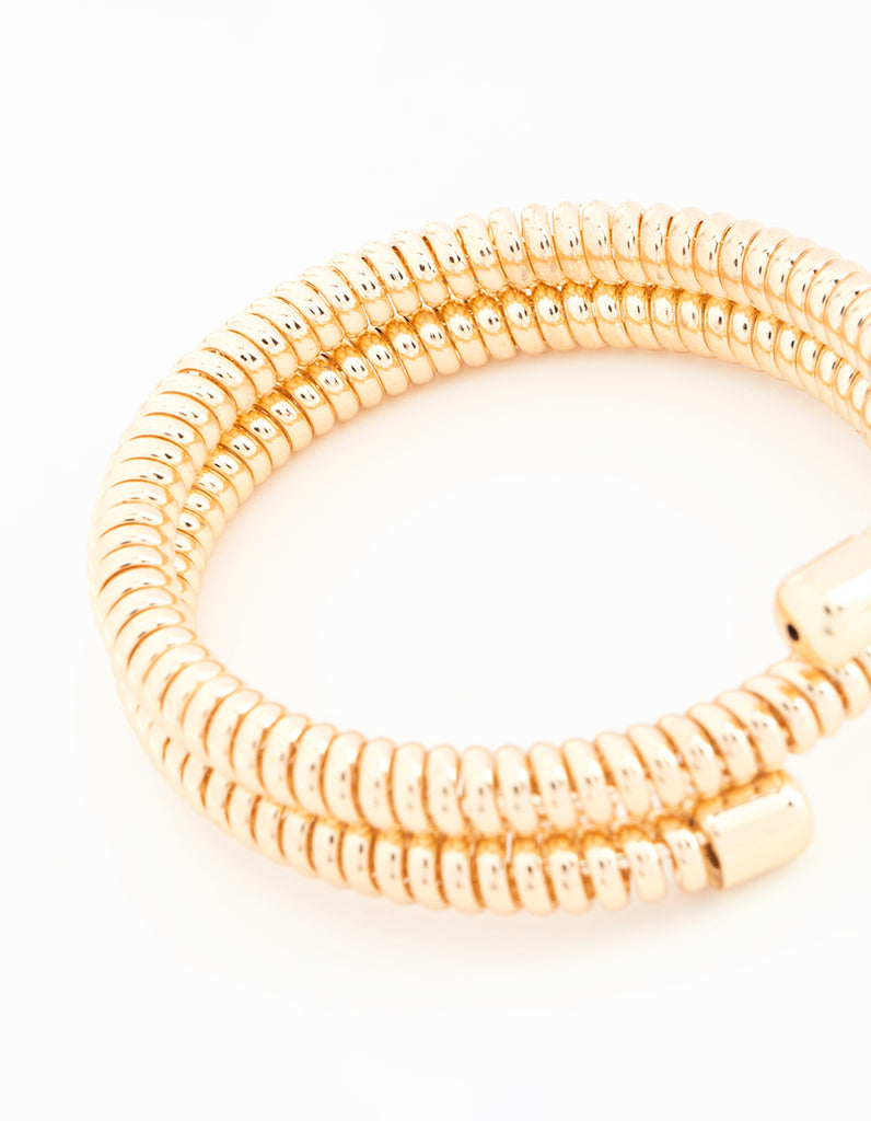 Gold Twisted Watch Link Style Wrist Cuff - Lovisa