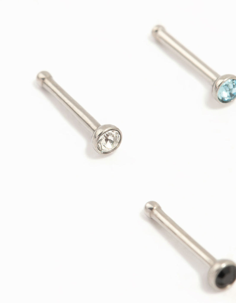Multicoloured Titanium Nose Studs 6-Pack - Lovisa