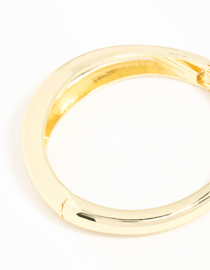 Gold Plated Bold Hinge Bangle - Lovisa