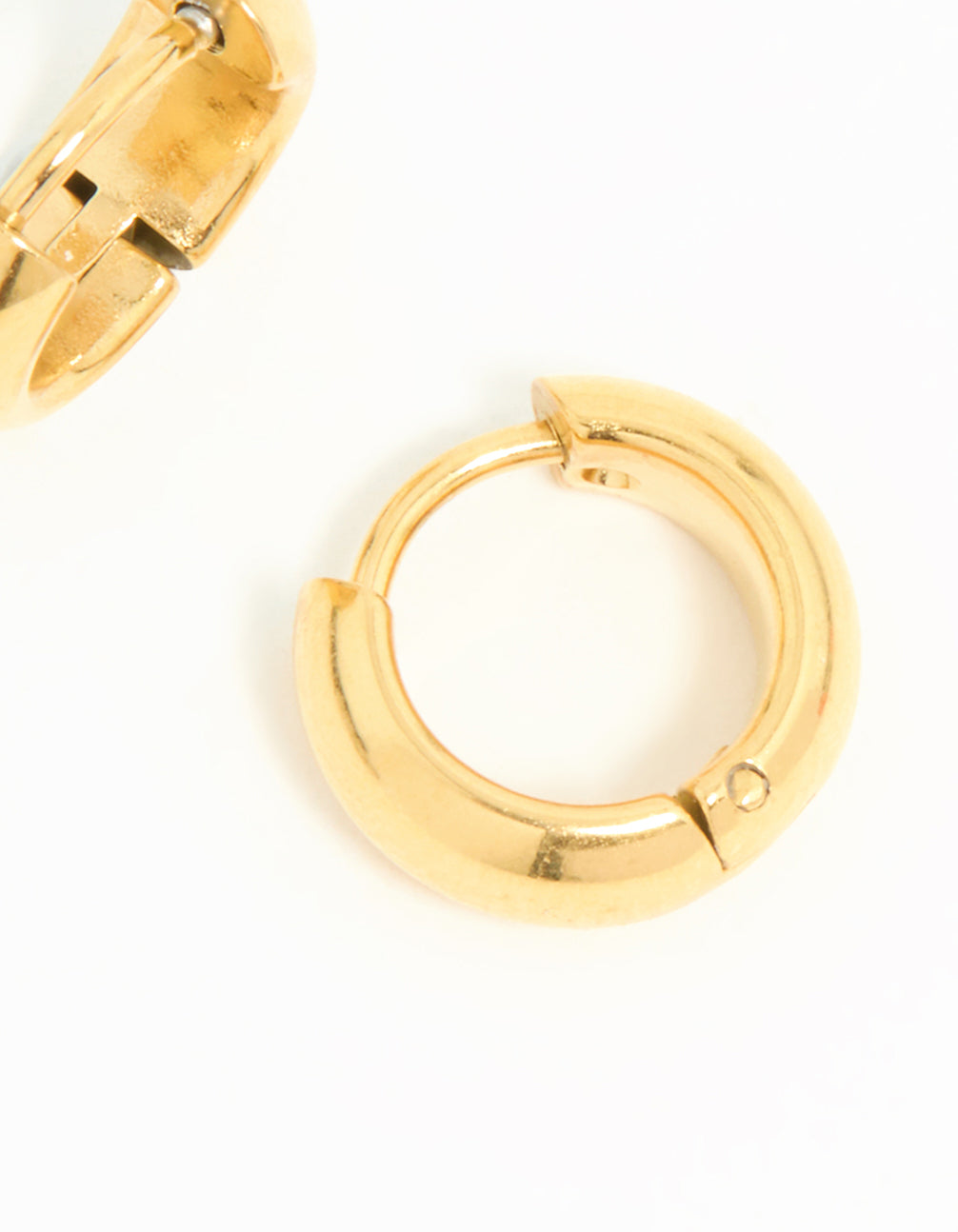 Waterproof Gold Plated Stainless Steel Chubby Huggie Earrings - Lovisa