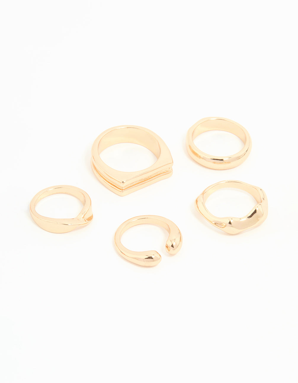Gold Chunky Mixed Rings 8-Pack - Lovisa