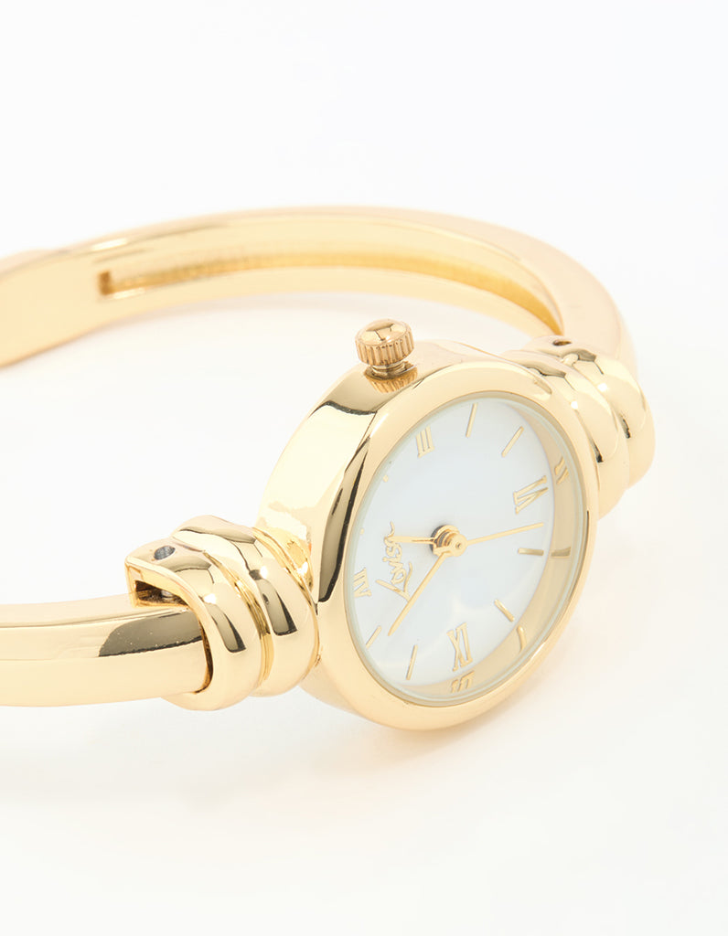Gold Round Watch Bangle - Lovisa