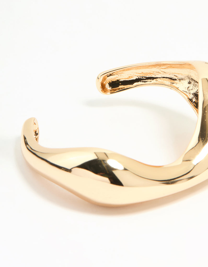 Gold Wavy Solid Wrist Cuff - Lovisa