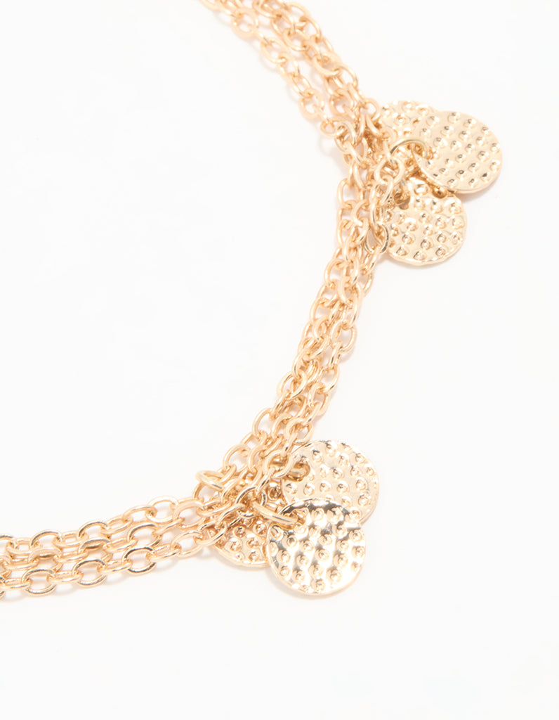 Gold Triple Layered Coin Anklet - Lovisa
