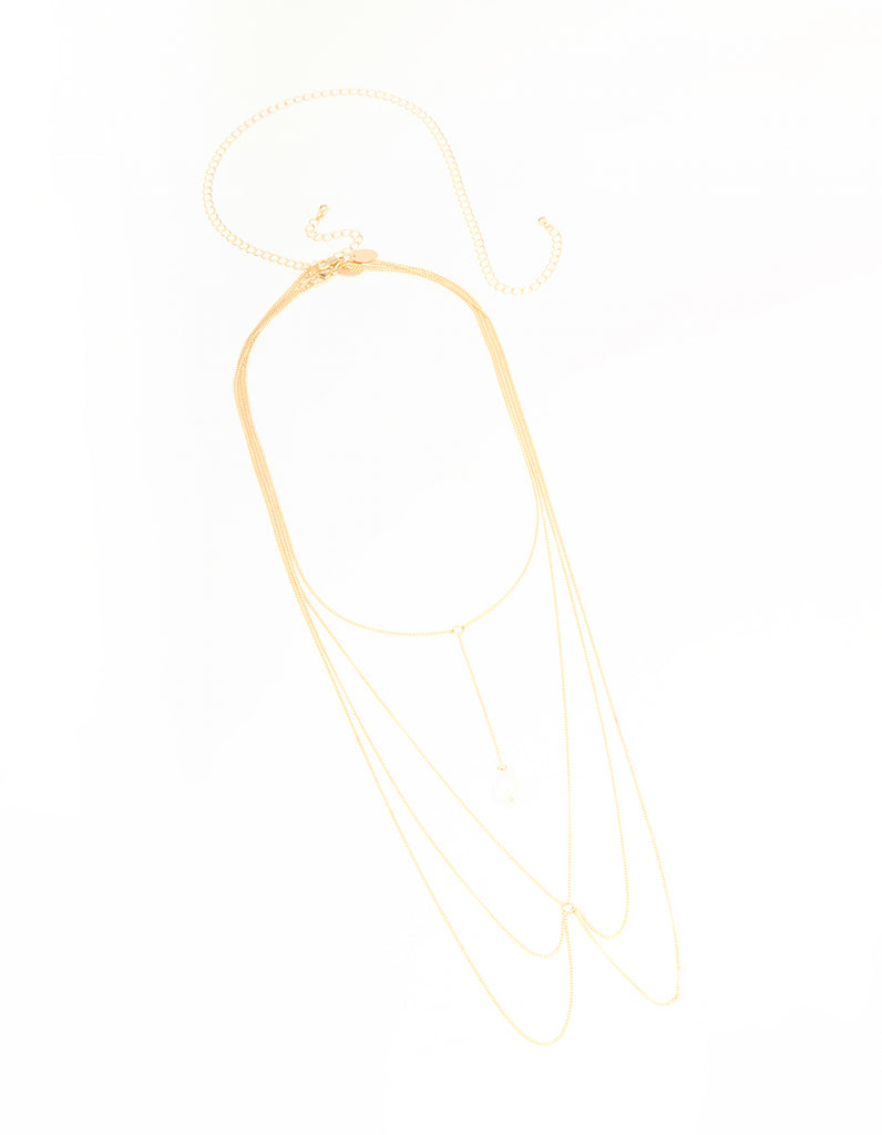 Gold Pearl Layered Body Chain - Lovisa