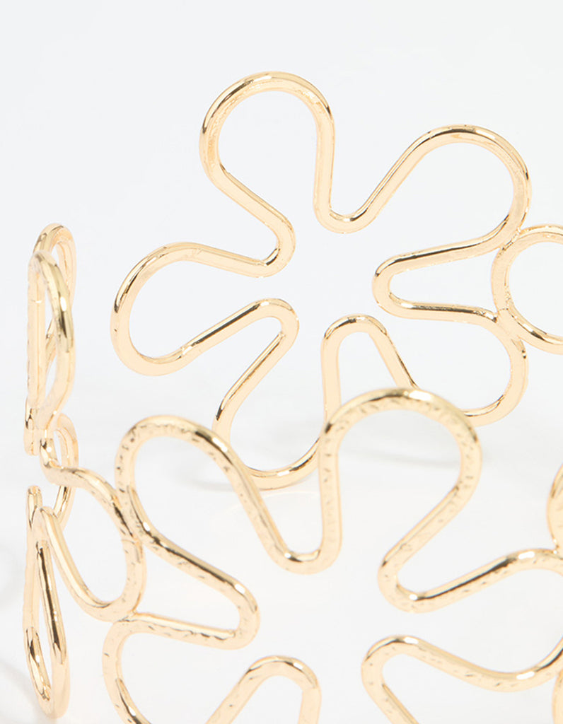 Gold Large Flower Arm Cuff - Lovisa