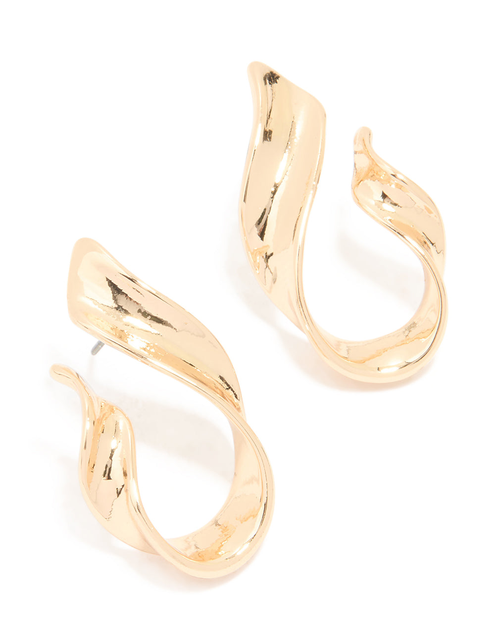 Gold Organic Flame Stud Earrings - Lovisa