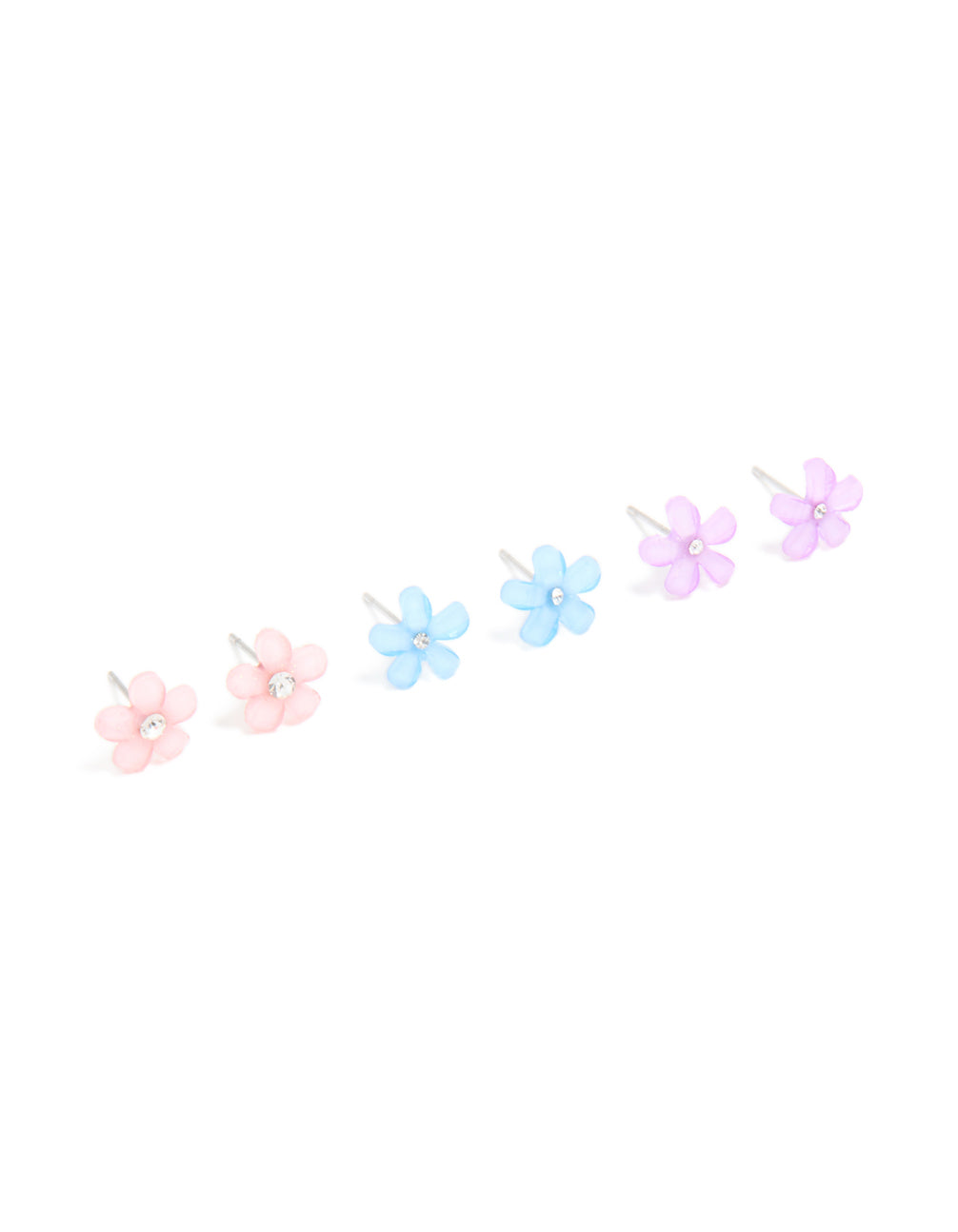 Pastel Acrylic Diamante Centre Daisy Stud Earrings 3-Pack - Lovisa