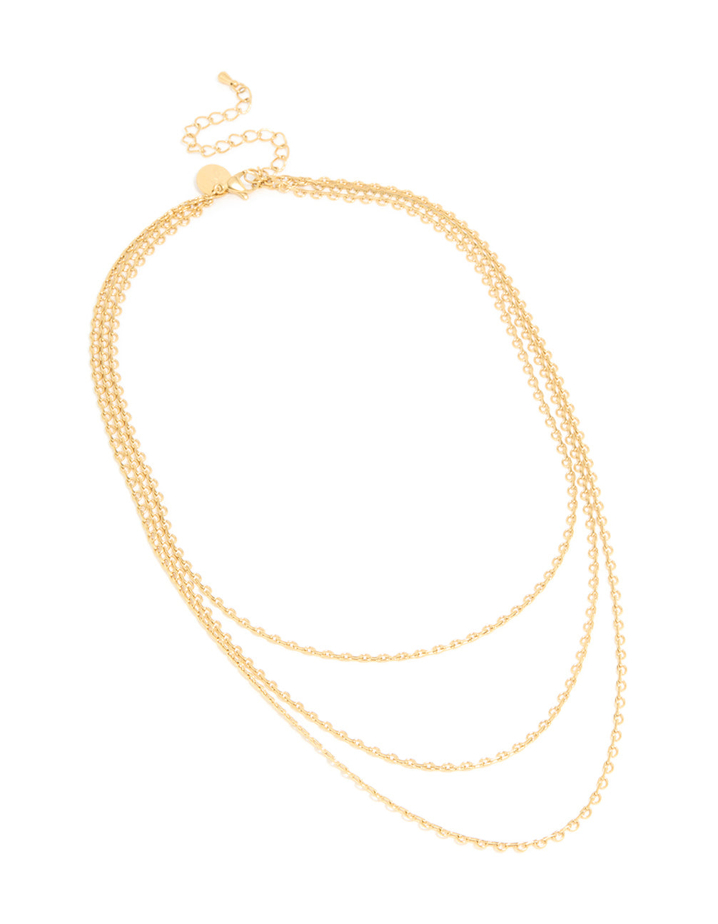 Waterproof Gold Plated Stainless Steel Delicate Layered Chain Necklace ...