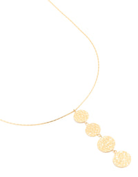 Waterproof Gold Plated Stainless Steel Multiple Dimple Discs Necklace ...