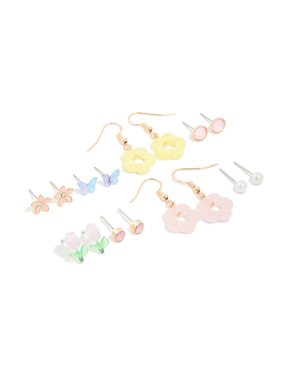 Gold Tulip & Flower Stud Earrings 8-Pack - Lovisa