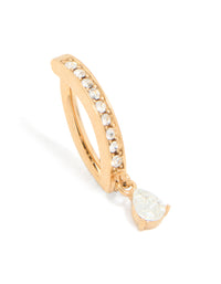 Gold Plated Cubic Zirconia Curved Drop Belly Ring - Lovisa