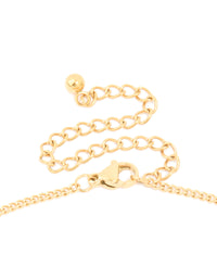 Waterproof Gold Plated Stainless Steel Tiger's Eye Bar Necklace - Lovisa