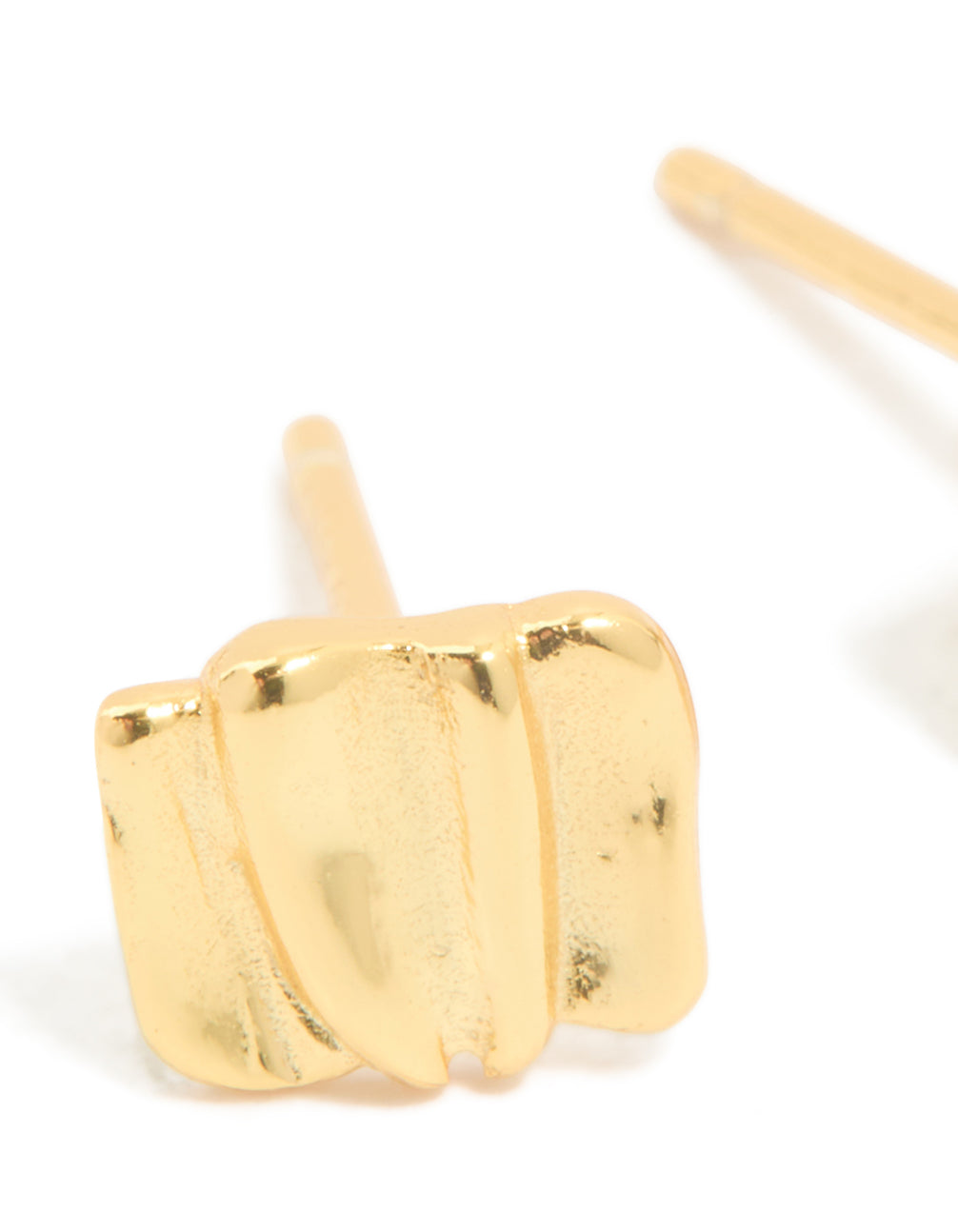 Gold Plated Sterling Silver Square Textured Stud Earrings - Lovisa