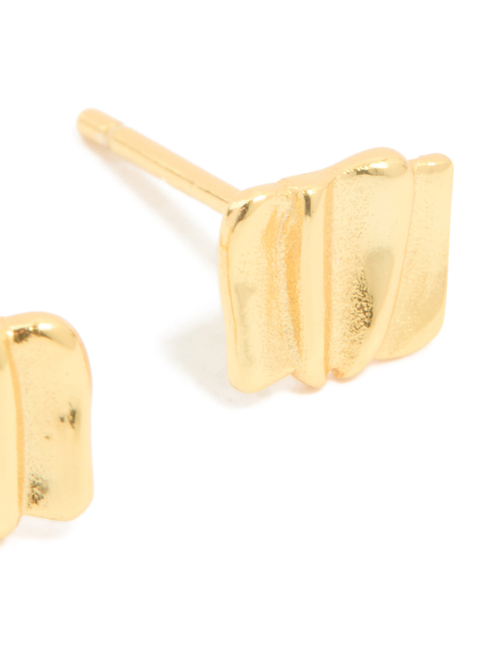 Gold Plated Sterling Silver Square Textured Stud Earrings - Lovisa