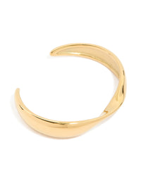 Waterproof Rose Gold Plated Stainless Steel Twisted Wrist Cuff - Lovisa